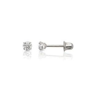 14k white gold lsb stud earrings 3mm