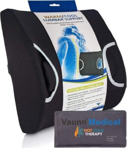 vaunn medical seat cushion, lumbar support pillow for office chair with removable firm insert