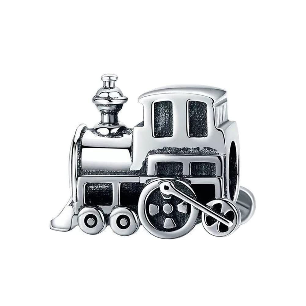 ABAOLA Train Charm 925 Sterling Silver Travel Charm Thread Beads fit for Women Charms Bracelets (train charm)