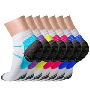 charmking graduated compression socks for women & men circulation 15-20 mmhg is best for athletic, running, flight travel, pregnant, cycling (multi 01,l/xl)