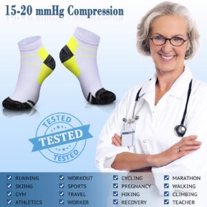 CHARMKING Graduated Compression Socks for Women & Men Circulation 15-20 mmHg is Best for Athletic, Running, Flight Travel, Pregnant, Cycling (Multi 01,L/XL)