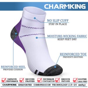 CHARMKING Graduated Compression Socks for Women & Men Circulation 15-20 mmHg is Best for Athletic, Running, Flight Travel, Pregnant, Cycling (Multi 01,L/XL)