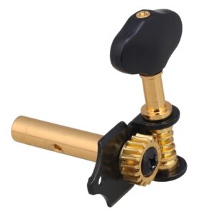 Yibuy Zinc Alloy Black Golden Open Style Guitar Machine Head Tuning Pegs Locking Tuners 3L 3R 18:1 for Classical Guitar