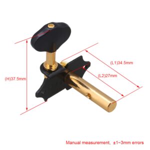 Yibuy Zinc Alloy Black Golden Open Style Guitar Machine Head Tuning Pegs Locking Tuners 3L 3R 18:1 for Classical Guitar