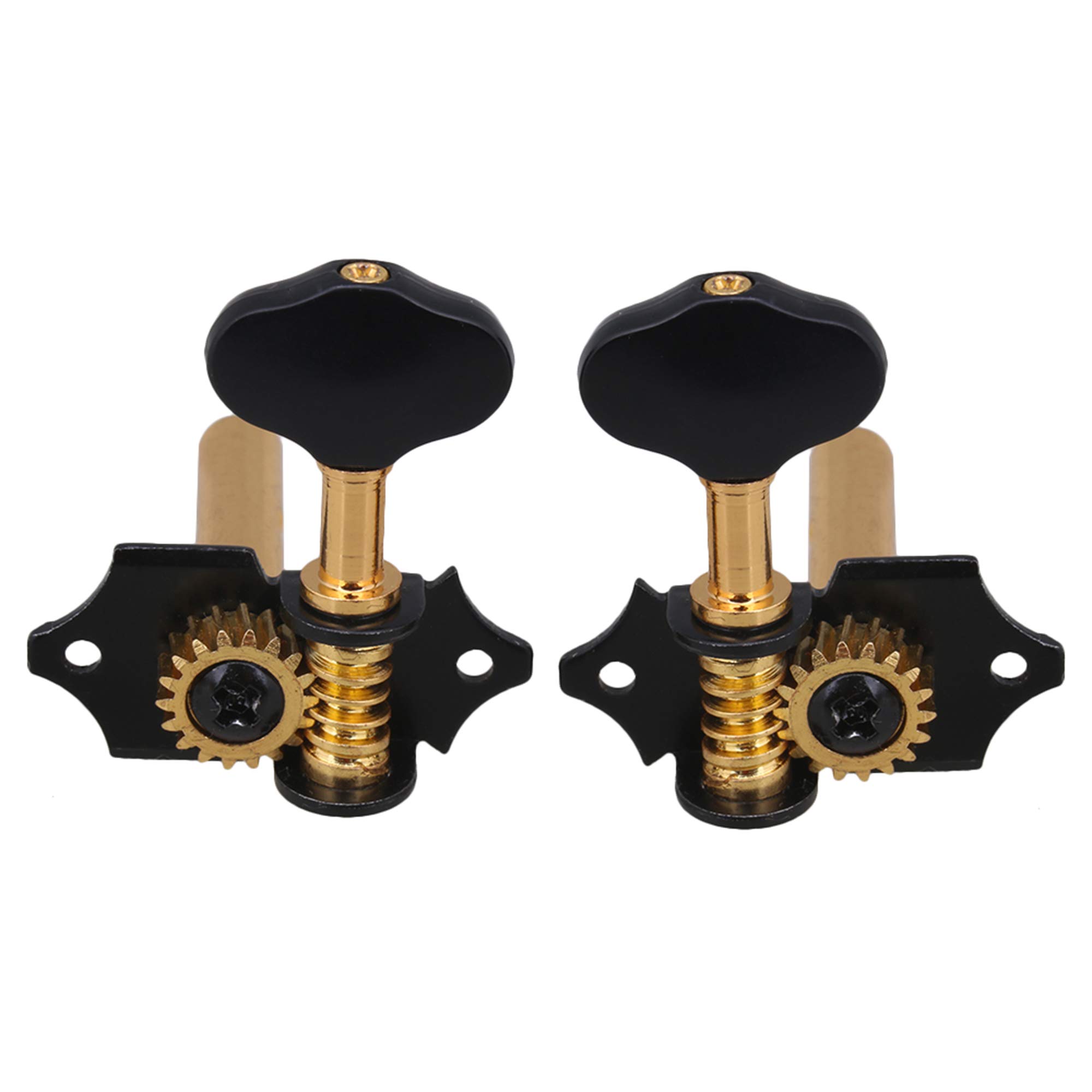 Yibuy Zinc Alloy Black Golden Open Style Guitar Machine Head Tuning Pegs Locking Tuners 3L 3R 18:1 for Classical Guitar