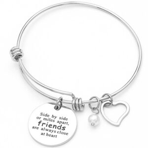 jude jewelers stainless steel adjustable friendship heart bracelet, good friends are always close in heart (silver)