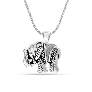 lecalla 925 sterling silver elephant necklace jewelry antique beautifully carved elephant pendant necklace for women