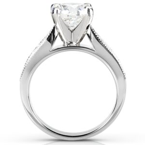 Kobelli Round Moissanite Pave-Set Bridal Set 1 4/5 CTW 14k White Gold, Size 10.5, White Gold