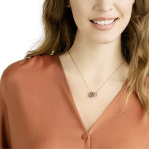 SWAROVSKI Hint Women's Pendant Necklace with a Mixed Metal Finish and White Crystals on a Rose-Gold Tone Plated Chain