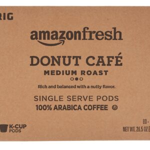 AmazonFresh Donut Cafe 80 Ct. K-Cups, Medium Roast, Keurig K-Cup Brewer Compatible