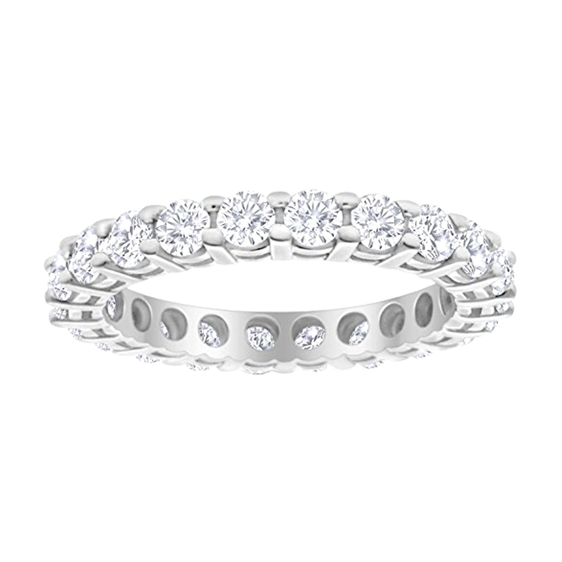 2 Carat (ctw) 14K White Gold Round Diamond Ladies Eternity Wedding Anniversary Stackable Ring Band Premium Collection