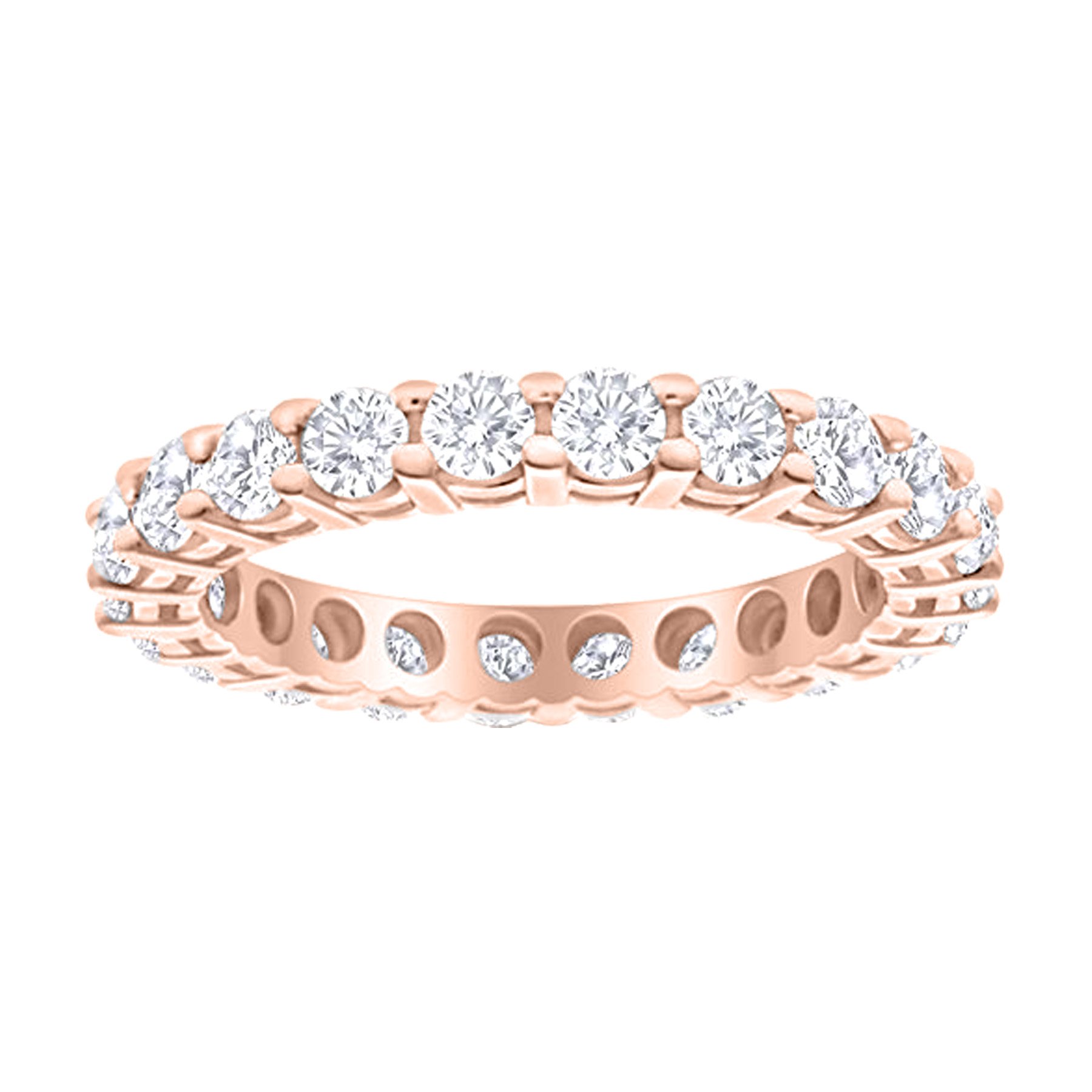 1 Carat (ctw) 14K Rose Gold Round Diamond Ladies Eternity Wedding Anniversary Stackable Ring Band Premium Collection