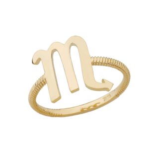 calirosejewelry yellow gold 10k scorpio zodiac horoscope rope ring (size 9)