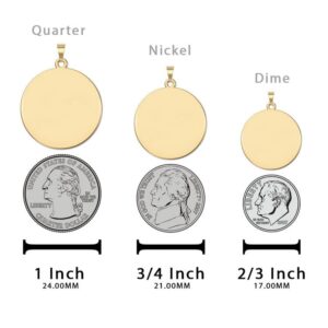 PicturesOnGold.com Saint Dymphna Round Religious Medal - Solid 14k Yellow Gold - 2/3 x 2/3 Inch, Medal With Engraving