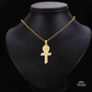 14k Yellow Gold Religious Religious Baptism Cross Pendant - Height 24 MM Width 15 MM/Avg. Weight 1.3 grams