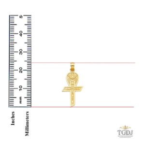 14k Yellow Gold Religious Religious Baptism Cross Pendant - Height 24 MM Width 15 MM/Avg. Weight 1.3 grams