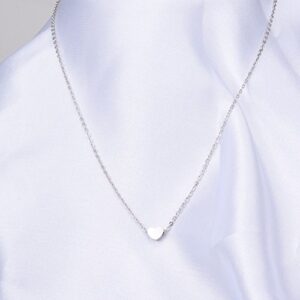 Stainless Steel Sliding Float Heart Shaped Charm Necklace (Single Heart-Silver)