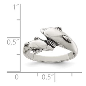 Diamond2Deal Solid 925 Sterling Silver Dolphin Ring