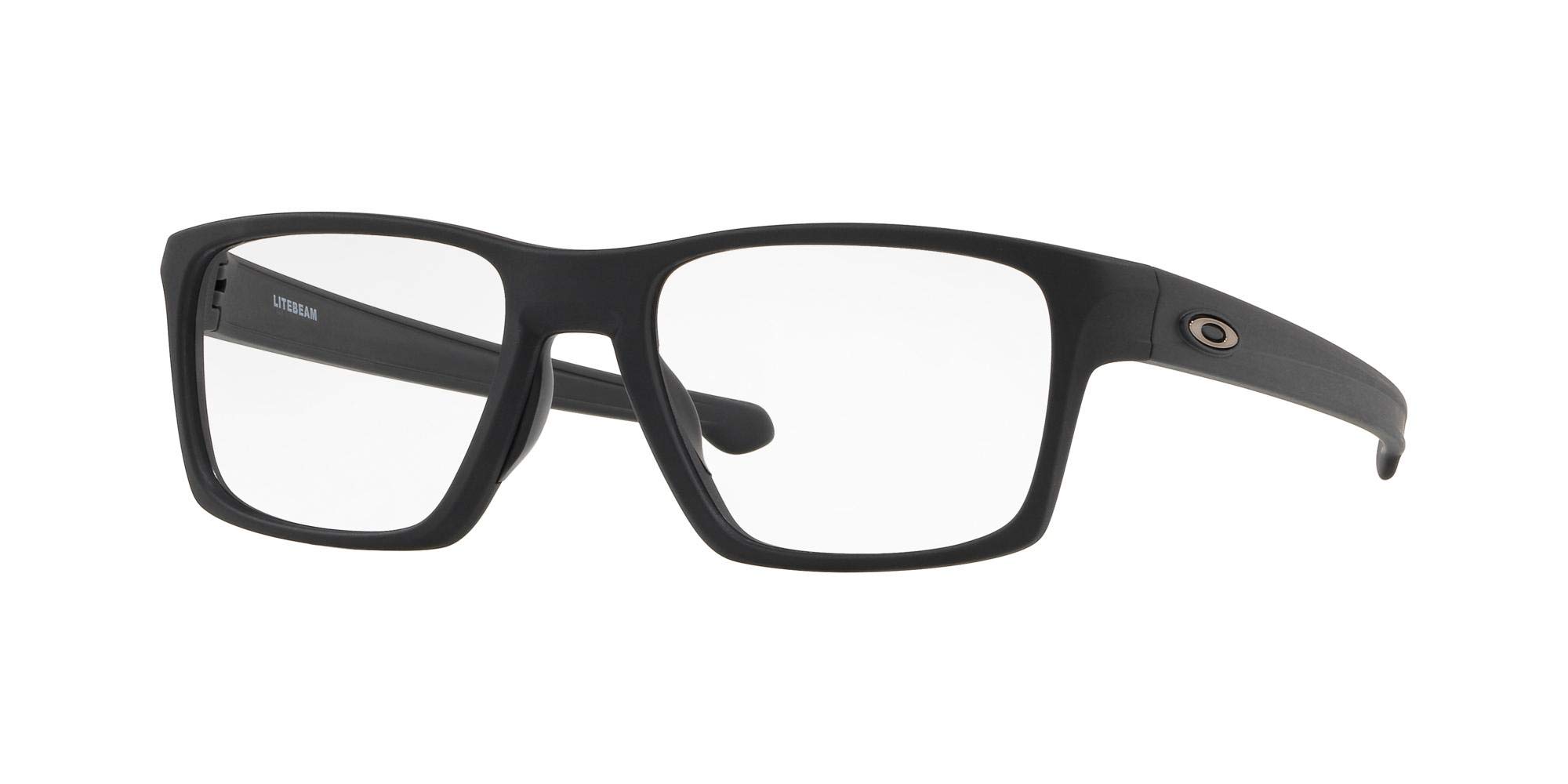 Oakley Men's Ox8140 Litebeam Square Prescription Eyeglass Frames, Satin Black/Demo Lens, 55 mm