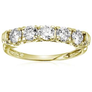 vir jewels 1 cttw 5 stone diamond ring in 14k yellow gold engagement prong set round, size 9.5