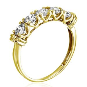 VIR JEWELS 1 cttw 5 Stone Diamond Ring in 14K Yellow Gold Engagement Prong Set Round, Size 9.5