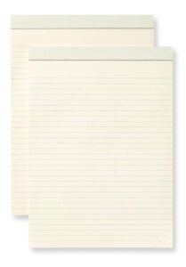 kate spade new york notepad folio refill set of 2, letter size pads with 50 lined sheets each, cream