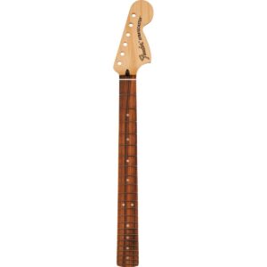 fender deluxe series stratocaster neck, modern c, 22 narrow tall frets, pau ferro fingerboard