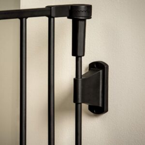 Regalo Deluxe Home Accents Widespan Safety Gate, 74.5" W x 28" H, Includes 4 Wall Mounts , Black