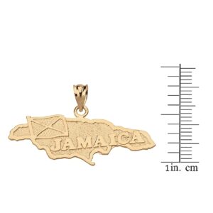 Certified 14K Yellow Gold Jamaica Country Map Charm Pendant