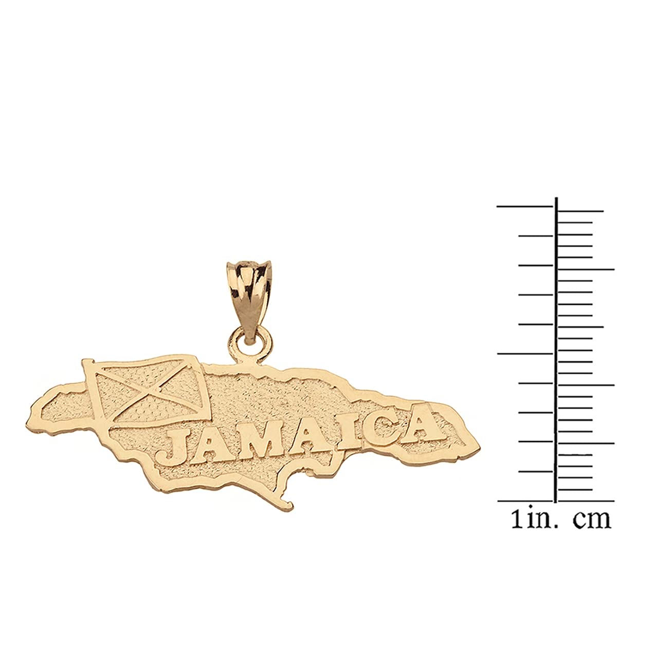 Certified 14K Yellow Gold Jamaica Country Map Charm Pendant