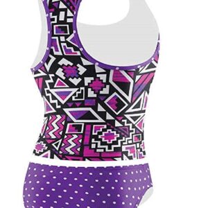 Speedo Girls' 2-Piece Swim, Tankini Purple Geo (12)