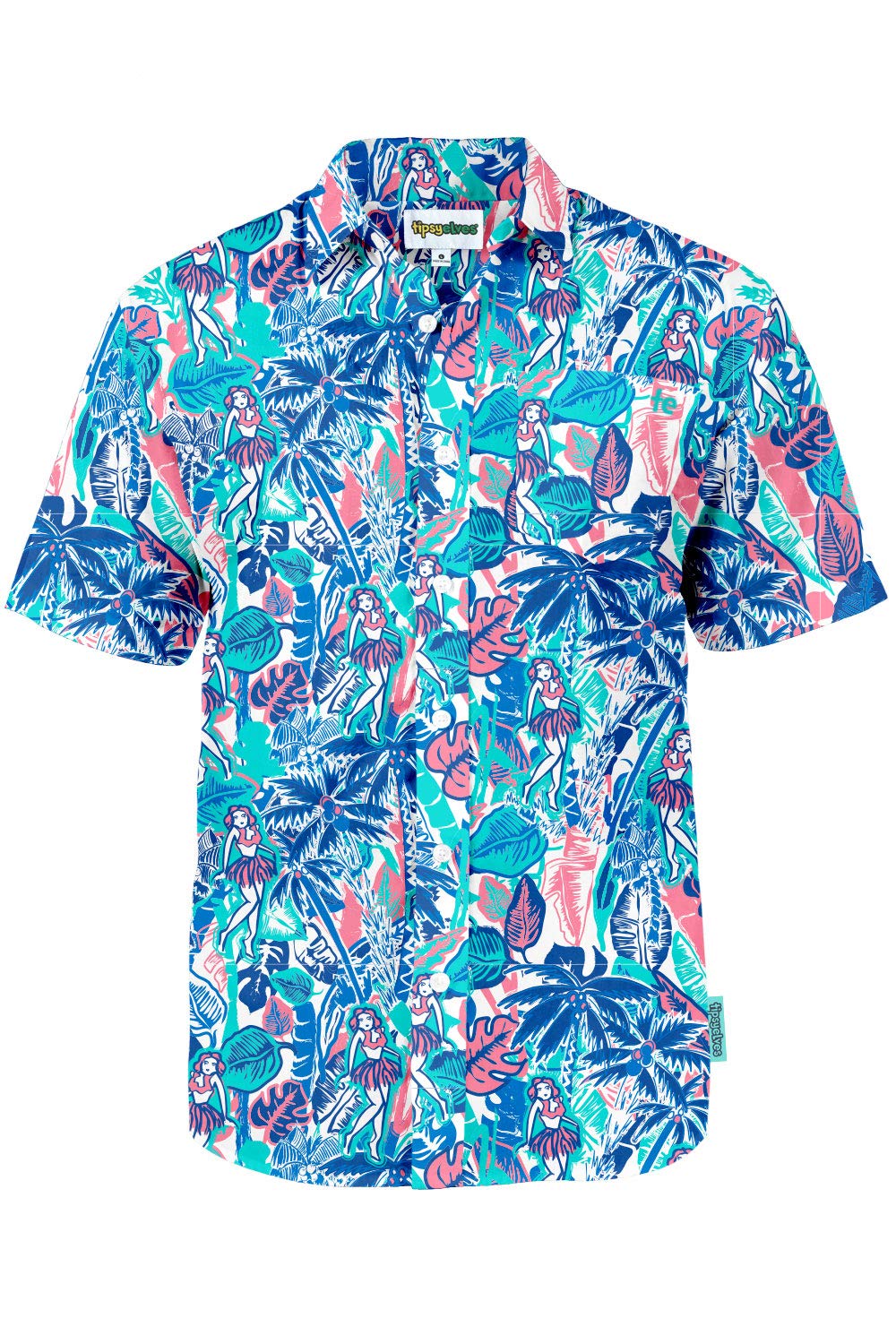 Tipsy Elves Men's Vacation The Island Breeze Hawaiian Shirt Size X-Large