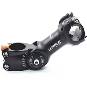 Wake MTB Stem 31.8 110mm 60 Degree Adjustable Bike Stem Mountain Bike Stem Short Handlebar Stem for Most Bicycle, Road Bike, MTB, BMX, Fixie Gear, Cycling (Alloy, Lightweight, Black)