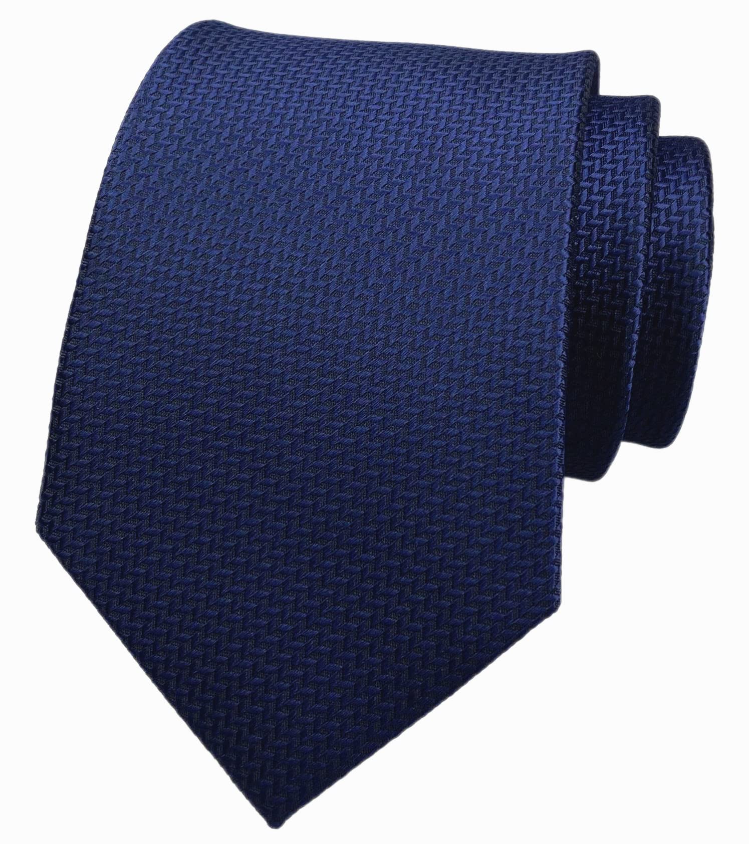 Elfeves Navy Blue Gingham Seft Ties Woven Narrow Party Cool Italy Necktie 3.15" for Men