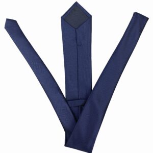 Elfeves Navy Blue Gingham Seft Ties Woven Narrow Party Cool Italy Necktie 3.15" for Men