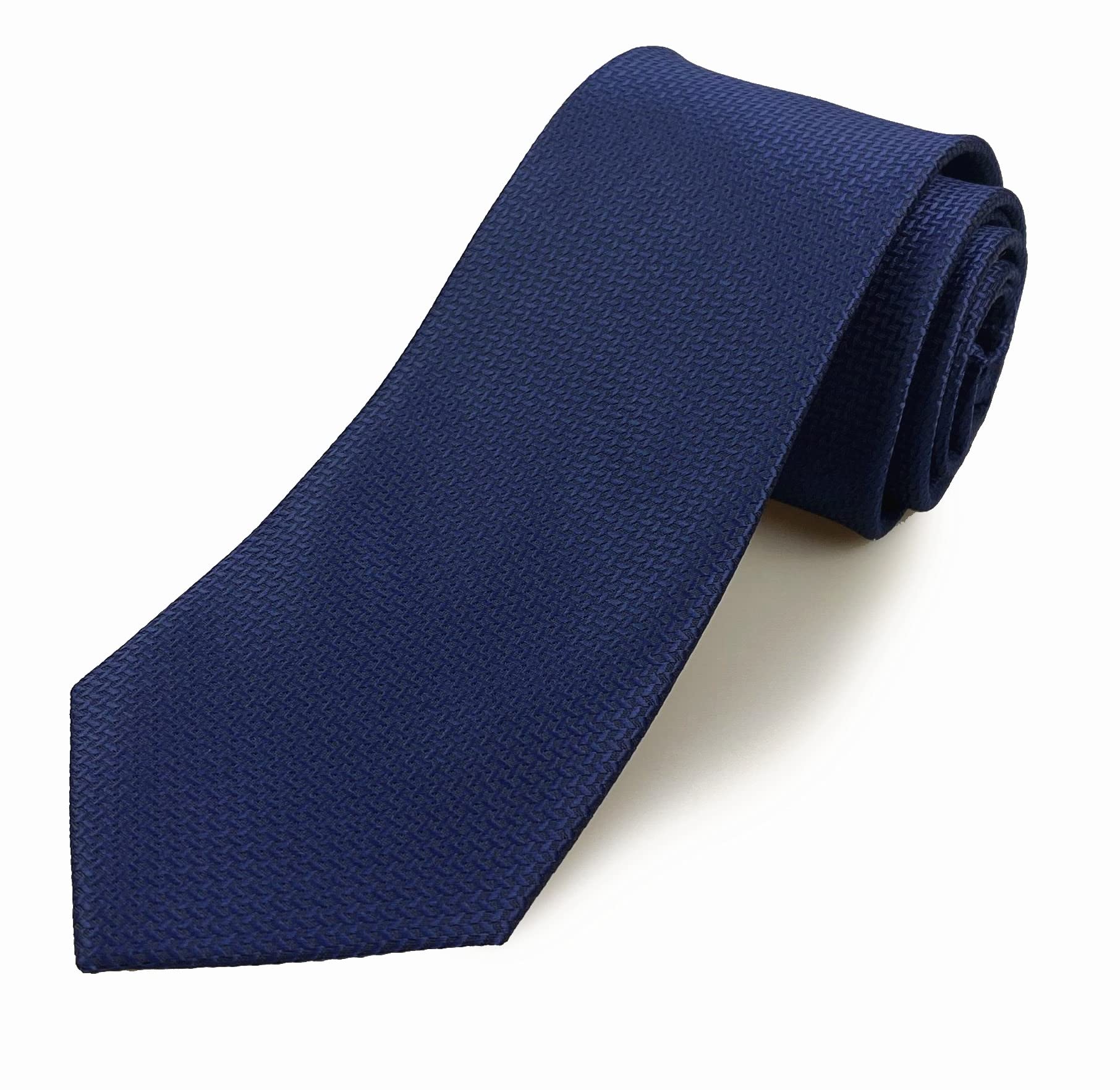 Elfeves Navy Blue Gingham Seft Ties Woven Narrow Party Cool Italy Necktie 3.15" for Men