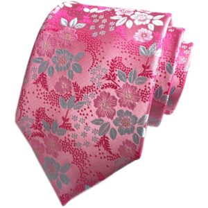 Elfeves Men's Women Boys Pink White Small Designer Jacquard Silk Tie Formal Self Necktie