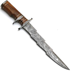 pal 2000 knives hun-9157 handmade damascus steel 15 inches knife with sheath twist pattern