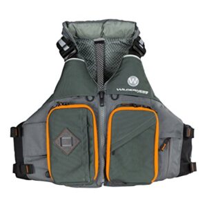 Wilderness Systems Fisher Kayaking Life Jacket | Easy Access Zippered Pockets Zippered Pockets | USCG Approved PFD - UL Type 5 Paddle Sports Life Vest | Large/X-Large, Gray (8070135)