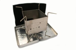 firebox ultralight titanium nano stove g2 + x-case kit - wood burning/multi fuel - folding camp/bushcraft