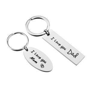 ijuqi parent gifts mom dad keychain - 2pcs birthday gifts for parent from daughter for christmas wedding day, valentine's gift for parent, christmas gifts for mom and dad