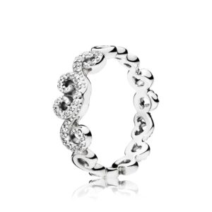 pandora heart swirls ring, clear cz, 197117cz (58)