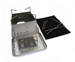 firebox stainless steel nano stove g2 + x-case kit - wood burning/multi fuel - folding camp/bushcraft