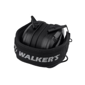 Walker's Razor Compact Electronic Youth/Women's 23dB NRR Noise-Canceling Hunting Gun Range Shooting Hearing Protection Muff, 2 AAA Batteries Included