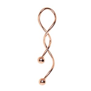 amelia fashion 14 gauge rose gold spiral navel belly button ring 316l surgical steel (rose gold)