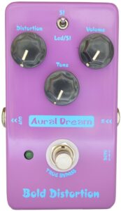 aural dream bold distortion guitar effect pedal includes heavy distortion and high-gain powerful dynamic response for 2 distortion modes,true bypass