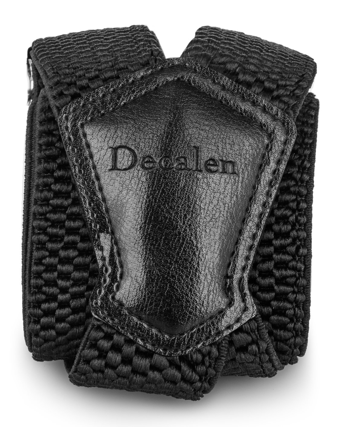 Decalen Mens Suspenders Very Strong Clips Heavy Duty Braces Big and Tall X Style (Black)