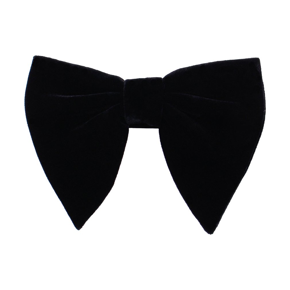 LEVAO Lovacely Men's Velvet Vintage Bow Tie Tuxedo Big Bowtie RB006 J Black