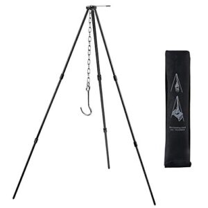 camping tripod campfire cooking dutch oven tripod mini adjustable grill tripod cooker campfire grill stand tripod grilling set cooking lantern tripod hanger with storage bag for outdoor activities