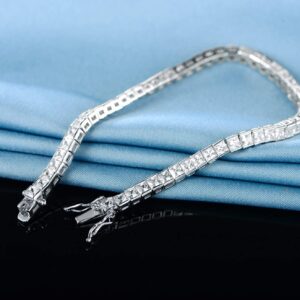 Gemsme 14K White Gold Plated 3.0mm Bracelet Classic Hypoallergenic Cubic Zirconia Tennis Bracelet for Women